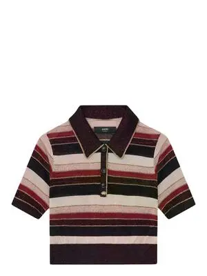 Amiri Striped Polo Top - Red