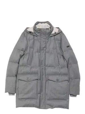 Peserico Hooded Quilted Coat - Grey