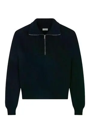 Paul & Shark Half-zip Ribbed Sweater - Blue
