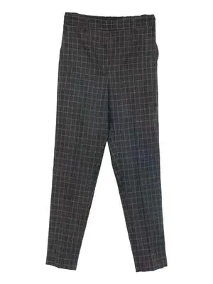 NIU Grid-pattern Straight Trousers - Grey