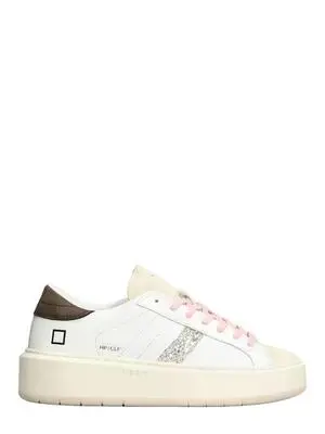 D.a.t.e. Hill Glitter-stripe Platform Sneakers - White