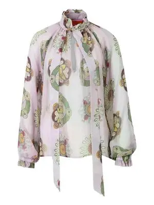 La DoubleJ Floral-print Blouse - Purple