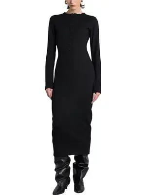 ENTIRE STUDIOS Long-sleeve Fitted Midi Dress - Bl