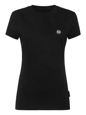 Philipp Plein Logo Fatale-embroidered T-shirt - Black