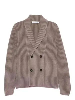 Iris Von Arnim Ribbed Double-breasted Cashmere Cardigan - Neutrals