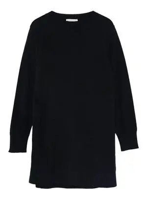 INTRECCI Round-neck Wool Sweater - Blue