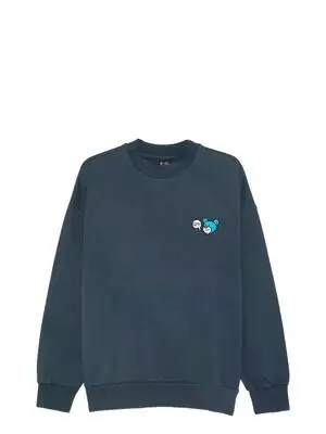 INBETWEENERS Crew-neck Sweatshirt With Bear Embroidery - Blue