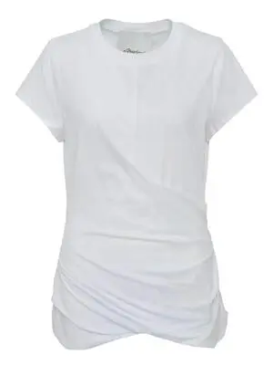 3.1 Phillip Lim Draped Short-sleeve T-shirt - White