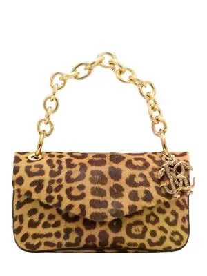 Roberto Cavalli Leopard-print Chain Shoulder Bag - Brown