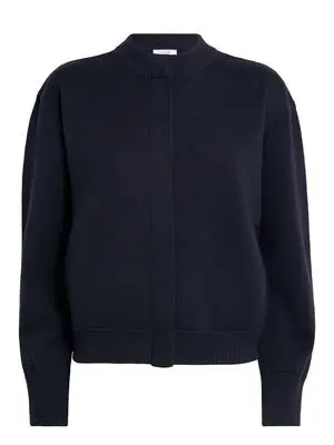 Max Mara Virgin Wool Zip-up Cardigan - Blue