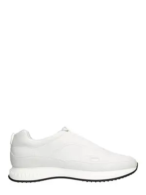 John Lobb Leather Stream Elastic Sneakers - White