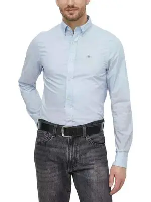 Gant Logo-embroidered Shirt Blue