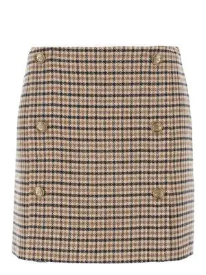 TWINSET All-Over Striped Wool Blend Skirt