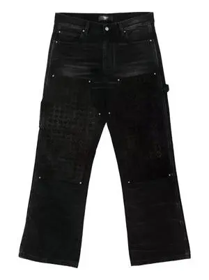 Amiri Monogram Knee Panel Jeans - Black