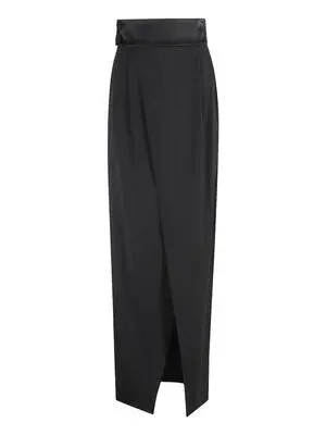 Erika Cavallini Satin-trim Midi Wrap Skirt - Black