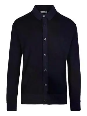 PAOLO PECORA Button-down Wool Sweater - Blue