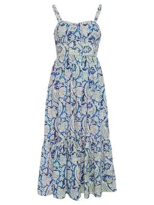 Ulla Johnson Floral-pattern Midi Dress - Blue