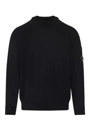C.P. COMPANY Wool-blend Sweater With Pocket Detail - Black