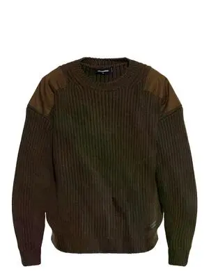 Dsquared2 Ribbed-knit Jumper With Shoulder Patches - Brown