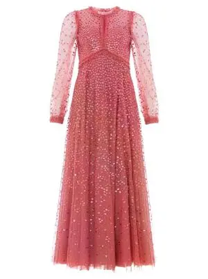 NEEDLE & THREAD Sequin-embellished Maxi Dress - Pink