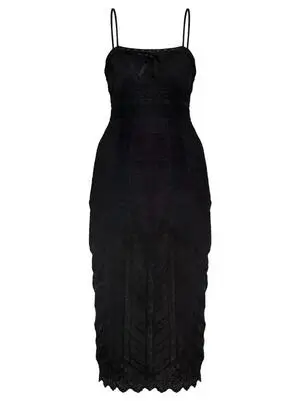 LoveShackFancy Celedine Lace-insert Midi Dress - Black