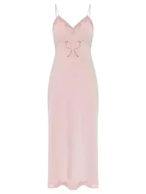 LoveShackFancy Manuela Lace-trimmed Bow Dress - Pink