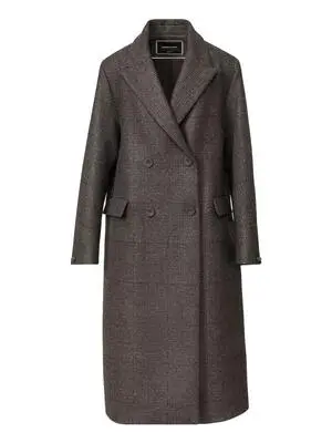 Fabiana Filippi Checked Double-breasted Coat - Grey