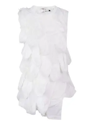 Comme Des Garçons Ruffled Sleeveless T-shirt - White