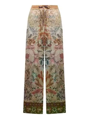 PIERRE-LOUIS MASCIA Floral-tapestry Wide Leg Trousers - Neutrals