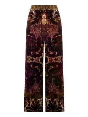 PIERRE-LOUIS MASCIA Damask-print Velvet Trousers - Red