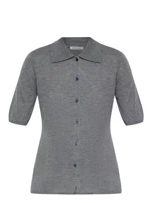 BY MALENE BIRGER Short-sleeve Polo Top - Grey
