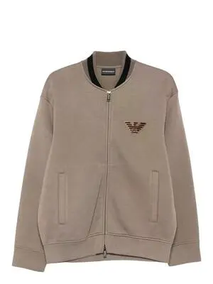 Emporio Armani Eagle-embellished Zip-up Jacket - Brown