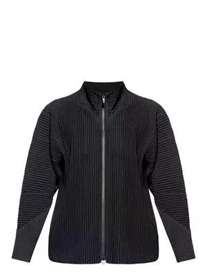 Issey Miyake Pleated Zip-up Jacket - Black