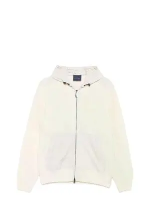 Paul & Shark Rib-knit Zip Hoodie - White