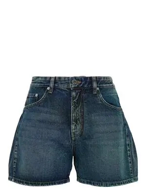 We11Done Cotton Denim Shorts - Blue