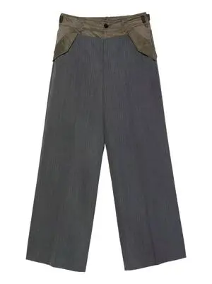Sacai Panelled Pinstripe Trousers - Grey