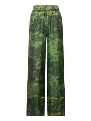PIERRE-LOUIS MASCIA Landscape-pattern Trousers - Green