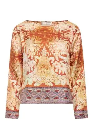 PIERRE-LOUIS MASCIA Floral-pattern Long-sleeve Blouse - Red