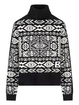 Bogner Nadin Roll-neck Patterned Sweater - Black