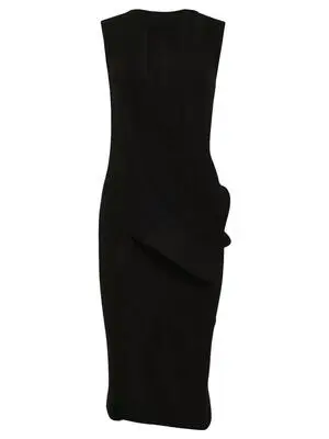 Rick Owens Babel Draped-detail Midi Dress - Black
