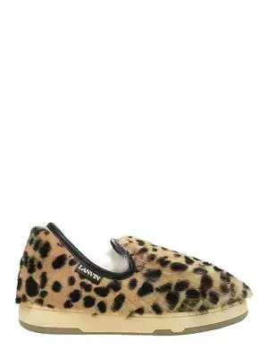 LANVIN Leopard-print Slip-on Sneakers - Brown