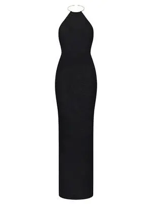KOROBEYNIKOV Halterneck Backless Maxi Dress - Black