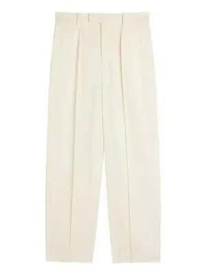 Wardrobe.NYC X Rhw Pintuck Wool Trousers - Ivory
