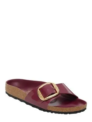 BIRKENSTOCK Madrid Big Buckle Natural Leather Patent Sandals - Zinfandel High Shine