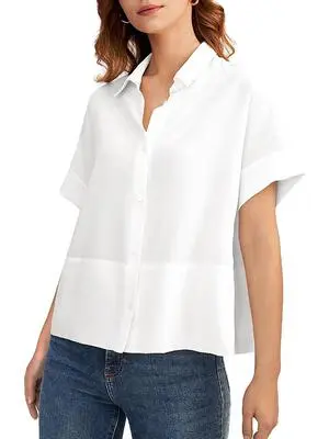Lilysilk Boxy Fit Short Sleeve Shirt - Natural White
