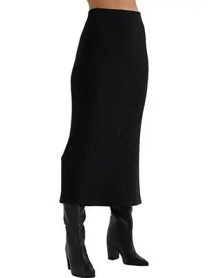 Bella Dahl Knit Midi Skirt Black