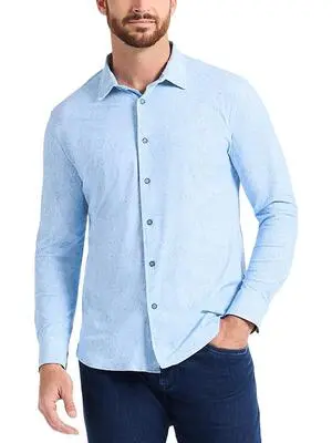 Robert Graham Thurston Knit Button Down Shirt - Blue