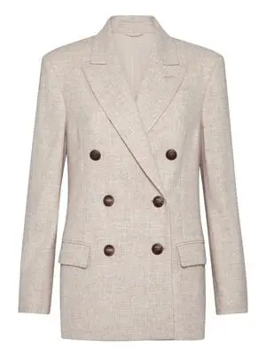 Brunello Cucinelli Wool Double-breasted Jacket - Beige