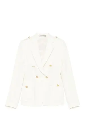 Brunello Cucinelli Wool Double-breasted Jacket - White