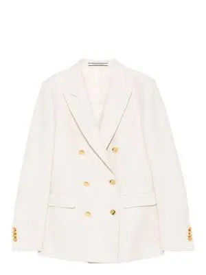 Tagliatore Cotton-blend Double-breasted Jacket - White